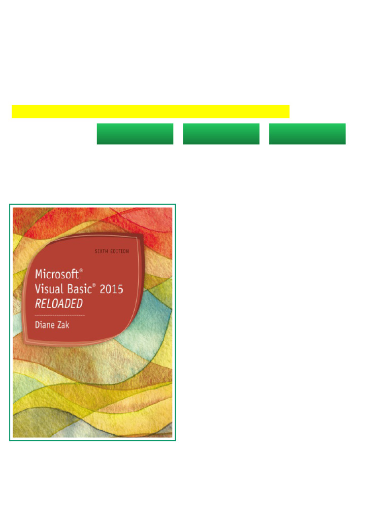 Microsoft Visual Basic 2015 RELOADED 6th Edition Edition Diane Zak digital download | PDF