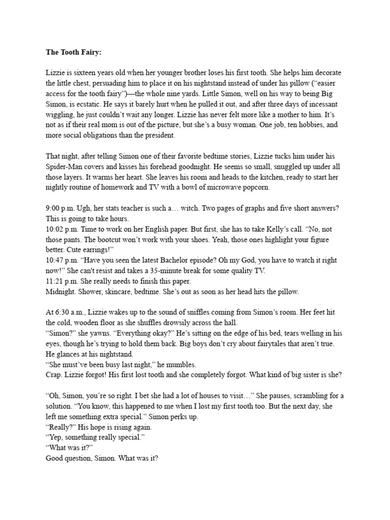 The Tooth Fairy - Work Sample #2 | PDF