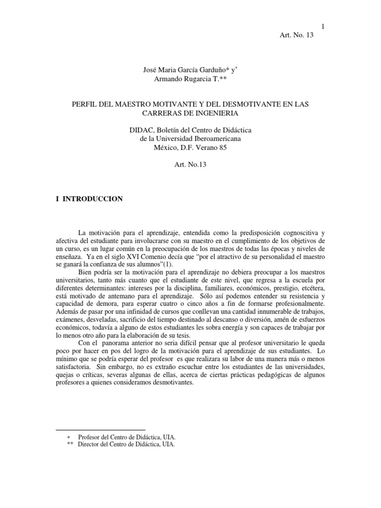 Perfil del Maestro en Ingeniería | PDF | Maestros | Ingeniería