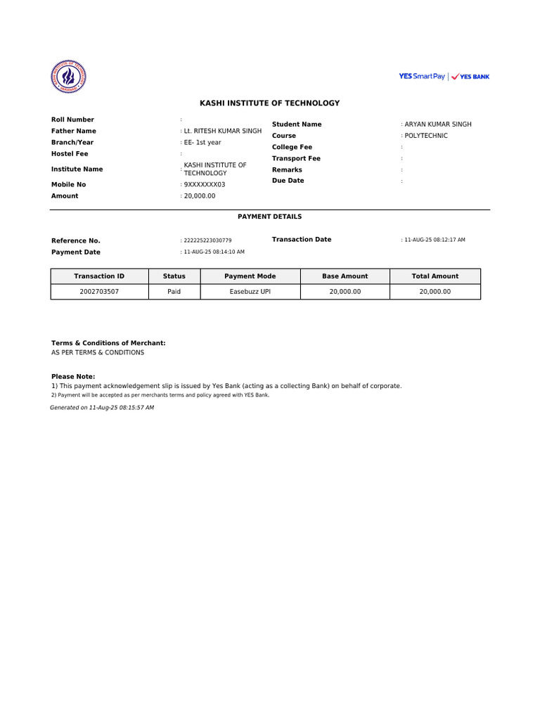 Yes in Voic Express Receipt 20250811081557 | PDF