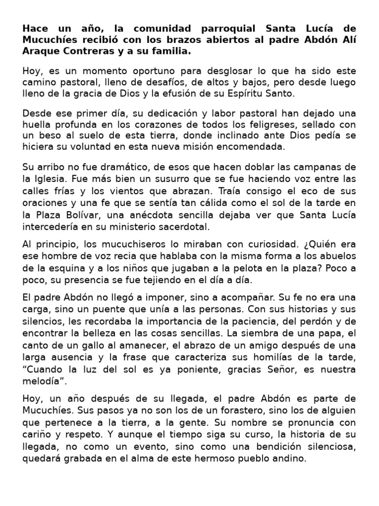 Palabras Padre Abdon | PDF