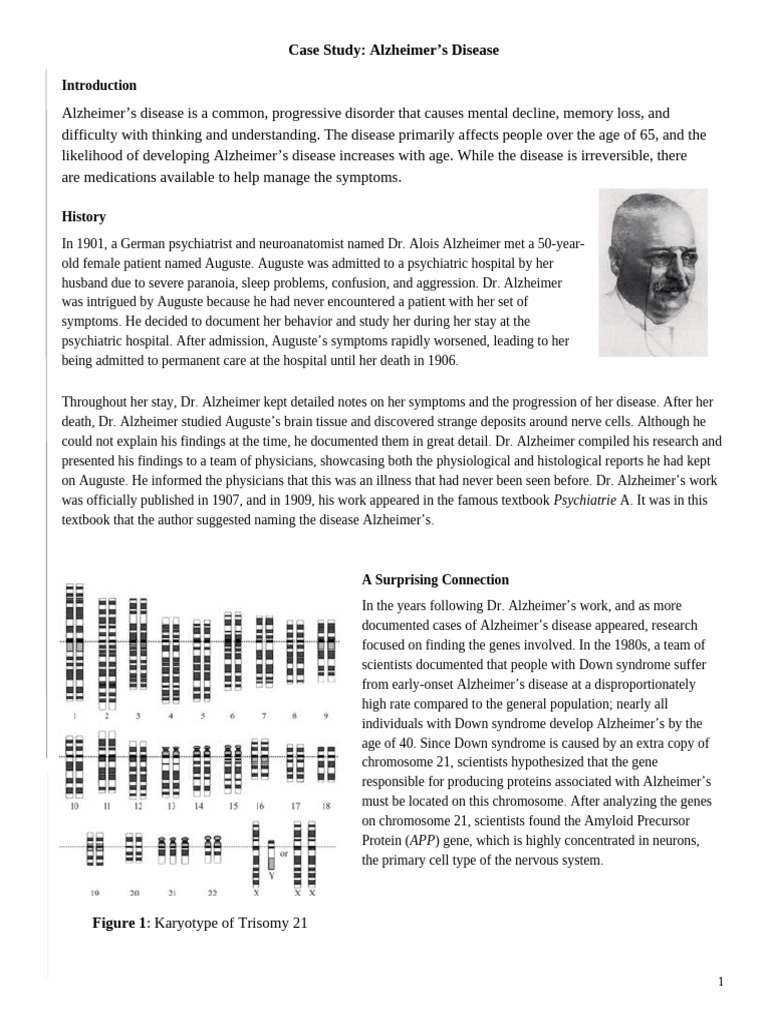 Case Study - Alzheimer's Disease | PDF | Amyloid Beta | Alzheimer's Disease