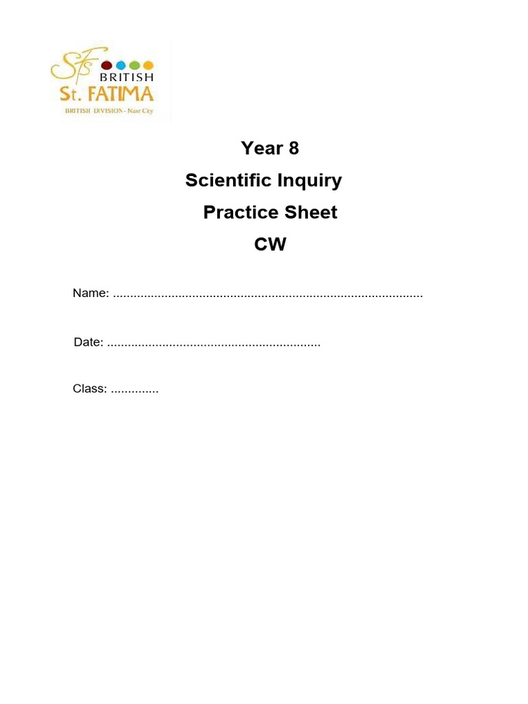 Scientific Inquiry Sheet - Y82p3u1 | PDF | Chemical Reactions | Planets