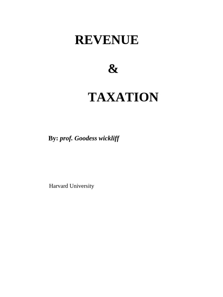 Bishops TAXATION Work | PDF | Taxes | Bill (Law)