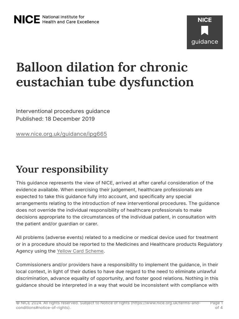 Balloon Dilation For Chronic Eustachian Tube Dysfunction PDF ...
