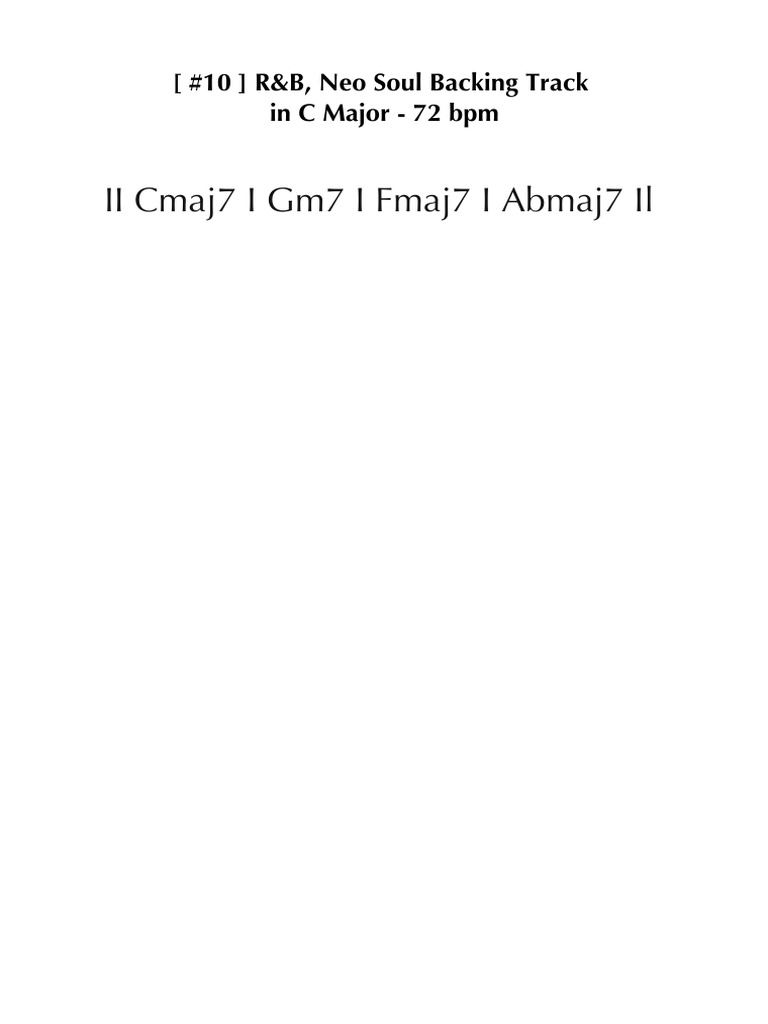 #10 R&B Neo Soul BT - CMajor - 72bpm | PDF