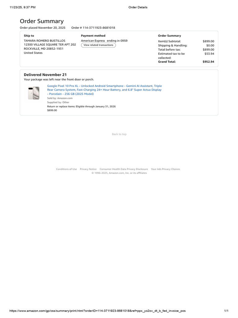 Order Details | PDF