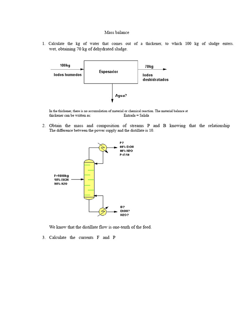 Material Balance Calculations Guide | PDF | Distillation | Crystallization