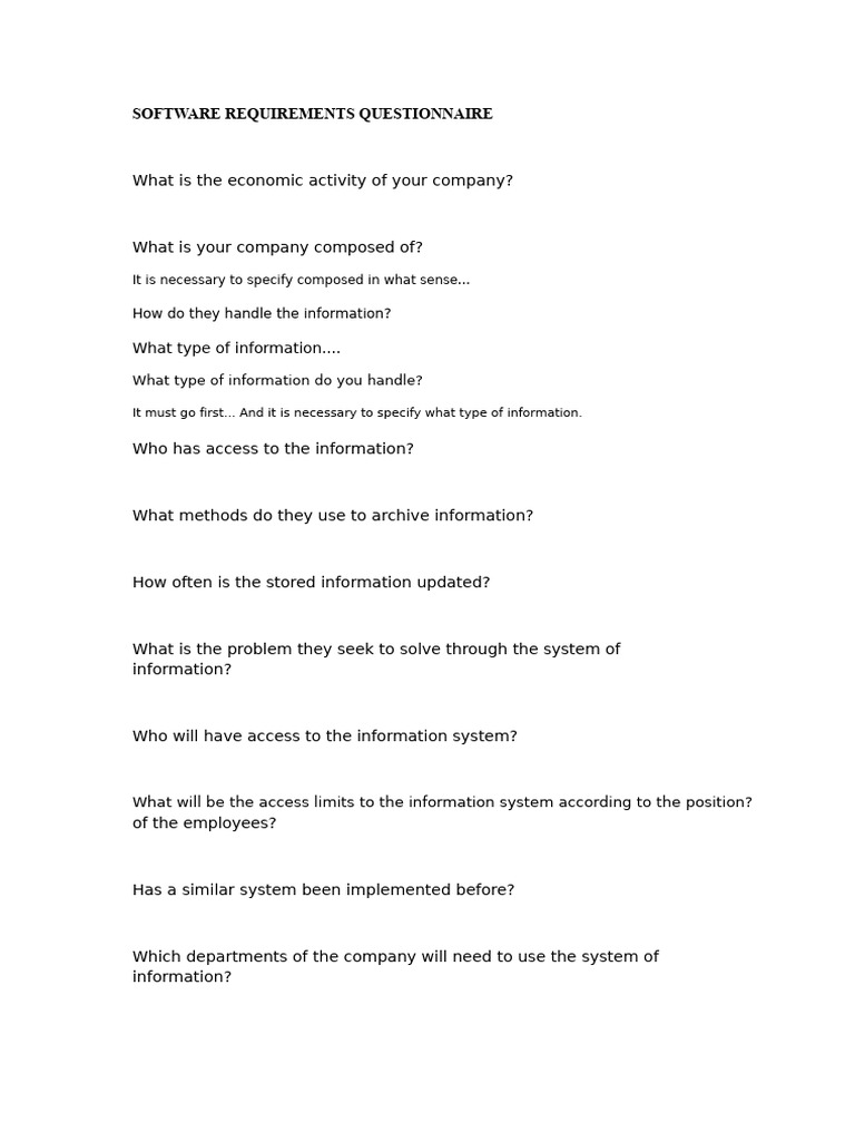 Software Requirements Survey | PDF