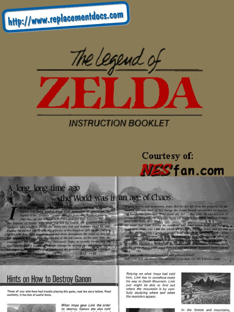 The Legend of Zelda - Manual - NES