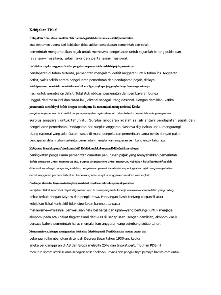 Kebijakan Fiskal | PDF