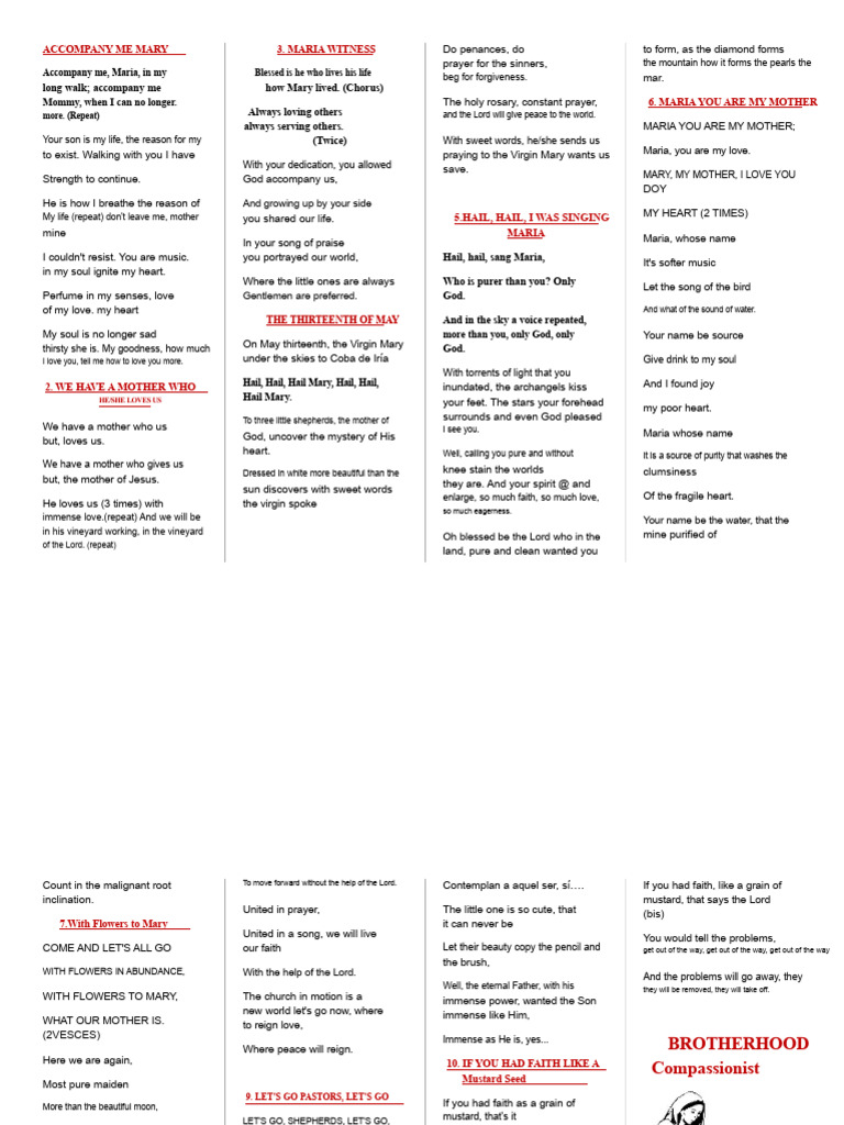 Catholic Songbook | PDF | Mary, Mother Of Jesus | Rosary