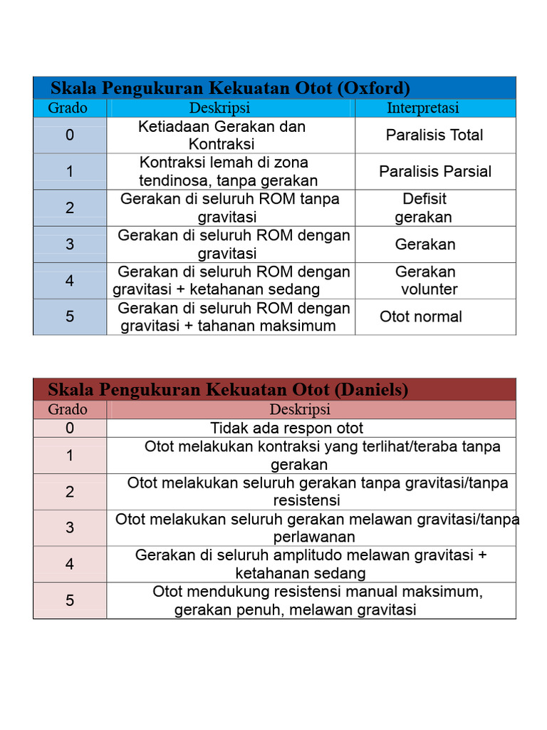 Skala Pengukuran Kekuatan Otot | PDF