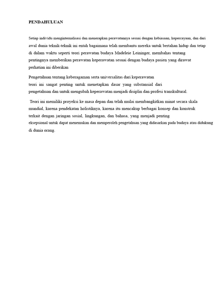 Madeleine M. Leininger, Teori Keperawatan | PDF