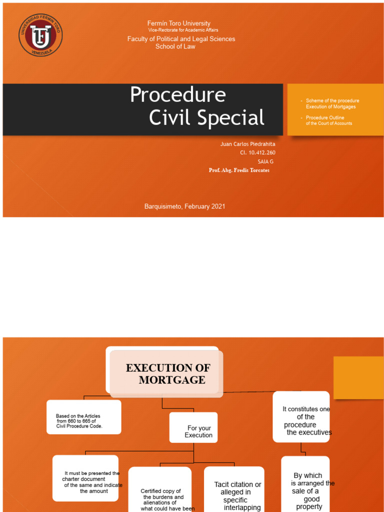 Outline of The Mortgage Execution Procedure and Outline of The Account ...