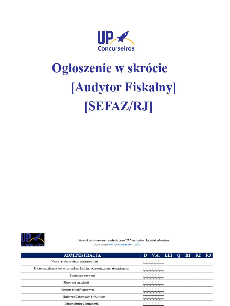 Kontroler Fiskal Sefaz RJ | PDF