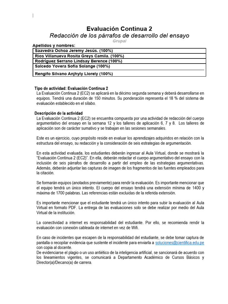 annotated-Evaluaci%C3%B3n continua_2_2025-2 | PDF | Organismo ...