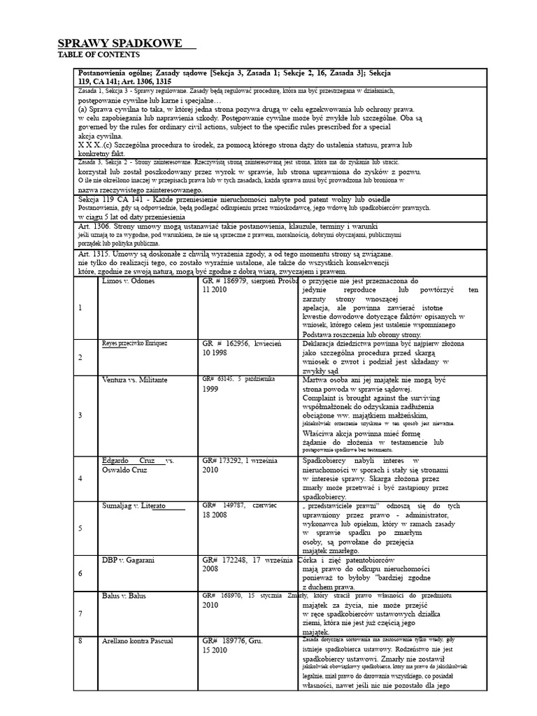 Współczynnik Spraw Sukcesyjnych | PDF