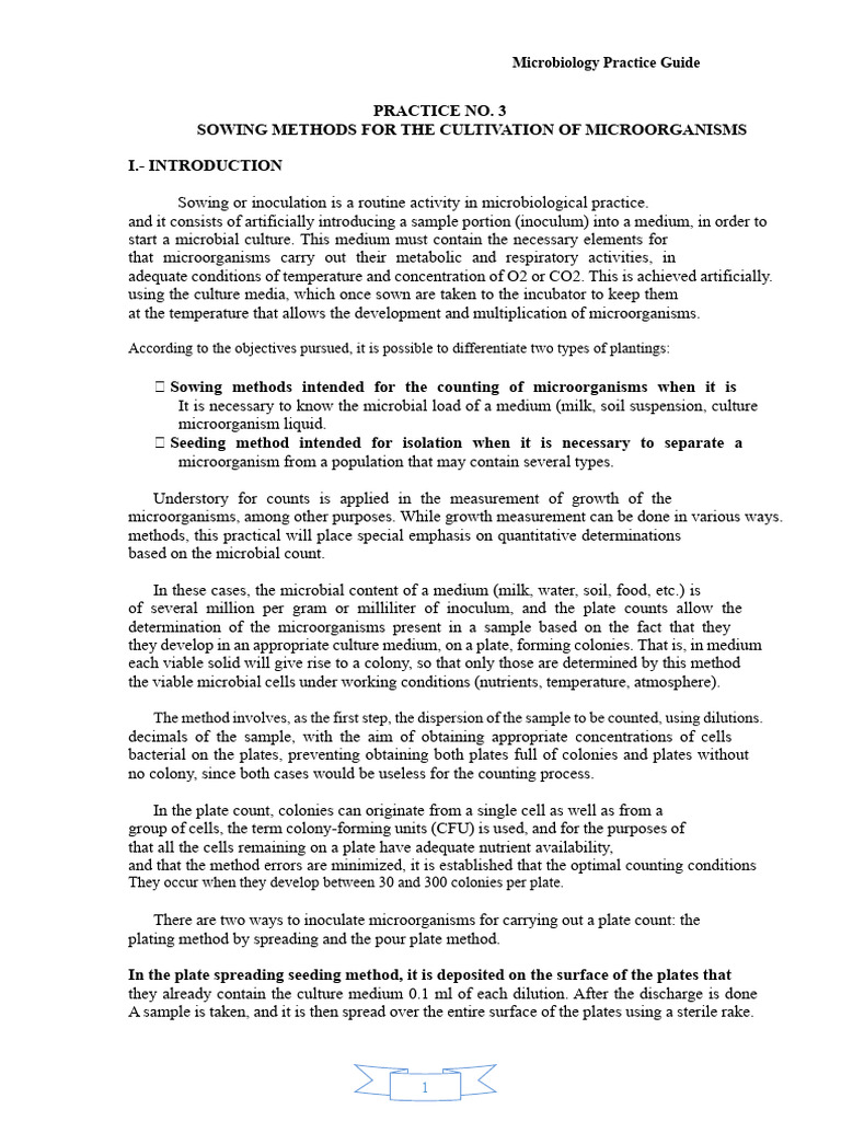 Practice No. 3 Seeding Methods For The Cultivation of Microorganisms ...