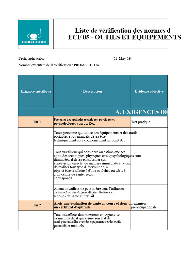 Vérification des normes d'utilisation des outils | PDF | Sécurité