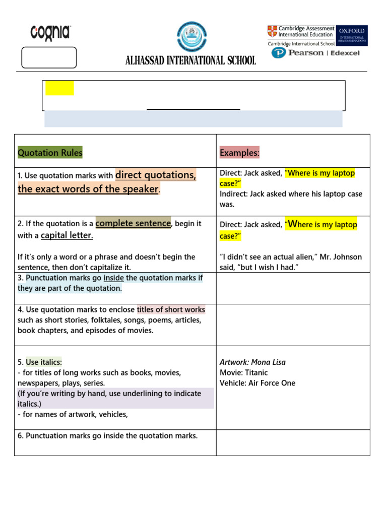 Direct Quotations | PDF