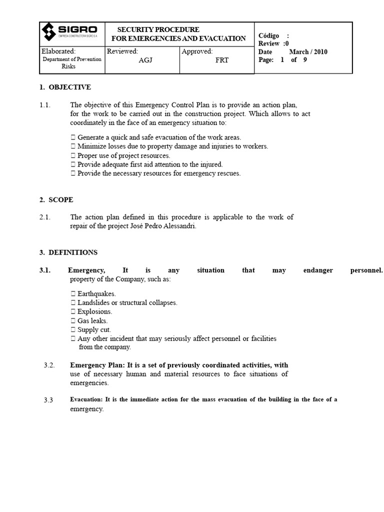 Emergency Evacuation Safety Procedure | PDF | Emergency | Emergency ...