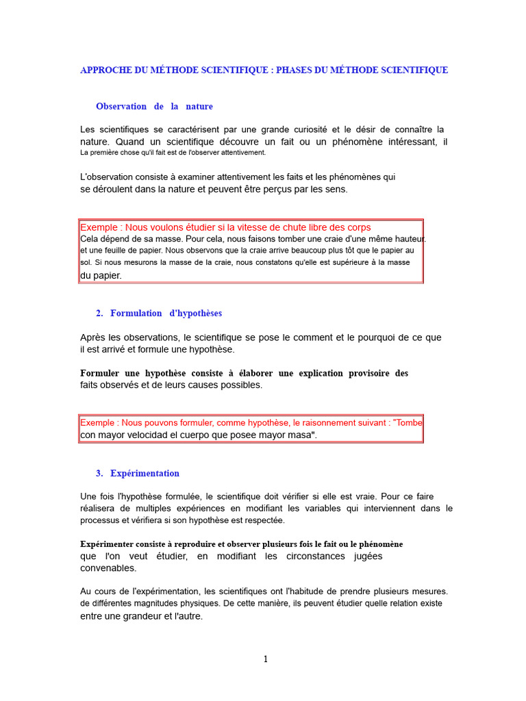 Phases de la méthode scientifique expliquées | PDF | Observation ...