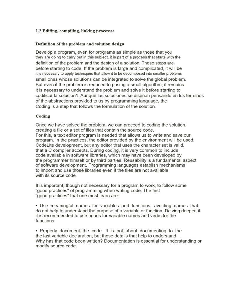 1.2 Editing, Compilation, Linking Processes | PDF | Source Code ...