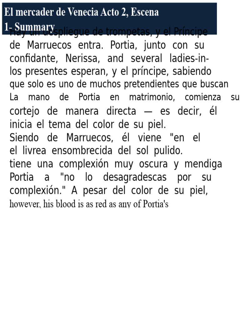 Análisis del Acto 2 de El Mercader de Venecia | PDF | El mercader de ...