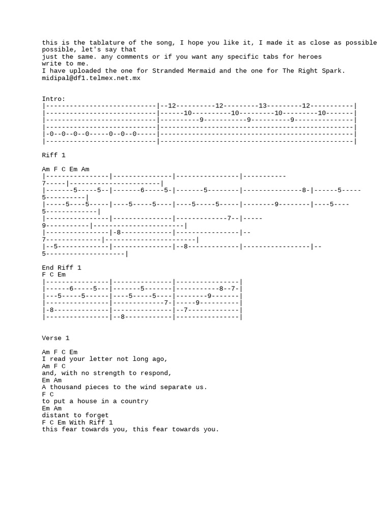 The Letter (Tablature) | PDF | Song Structure | Musical Forms