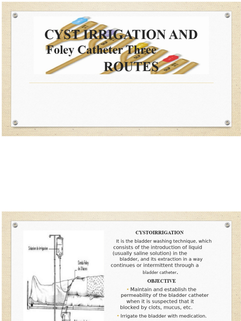 Cysto Irrigation and Three-Way Foley Catheter | PDF | Urinary System ...