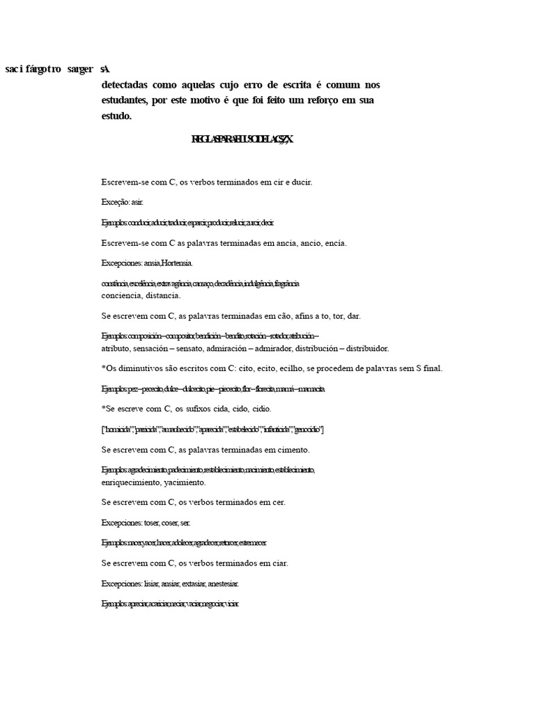 Regras Ortográficas Do C, S, Z, Y, LL, J, G, B e V | PDF | Linguística ...