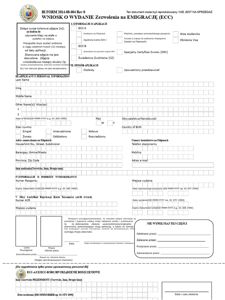 Formularz Aplikacyjny ECC | PDF