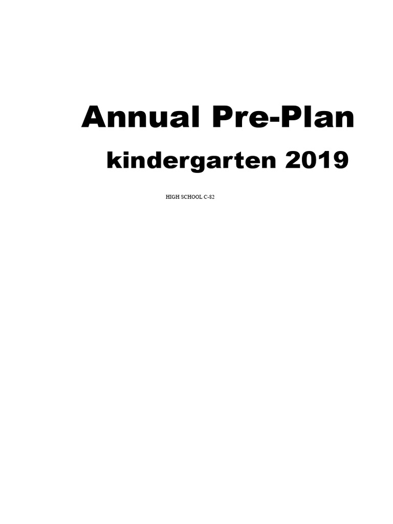 Annual Work Plan Pre-Kinder 2019 | PDF | Word | Communication