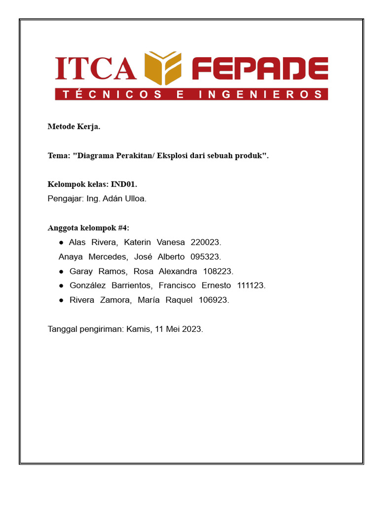 Diagram Perakitan - Ledakan Dari Suatu Produk. | PDF