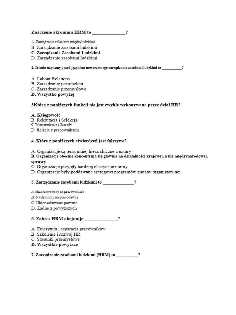 HRM MCQS | PDF