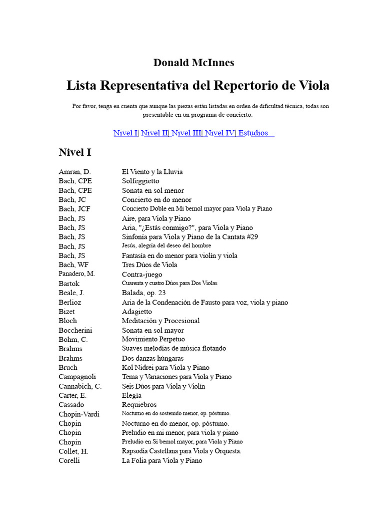 Viola Repertorio PDF | PDF | Concierto | Johannes Brahms