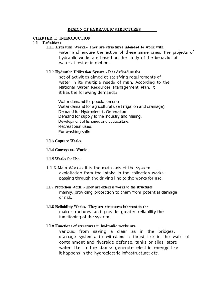 Hydraulic Structures Design Overview | PDF | System | Water