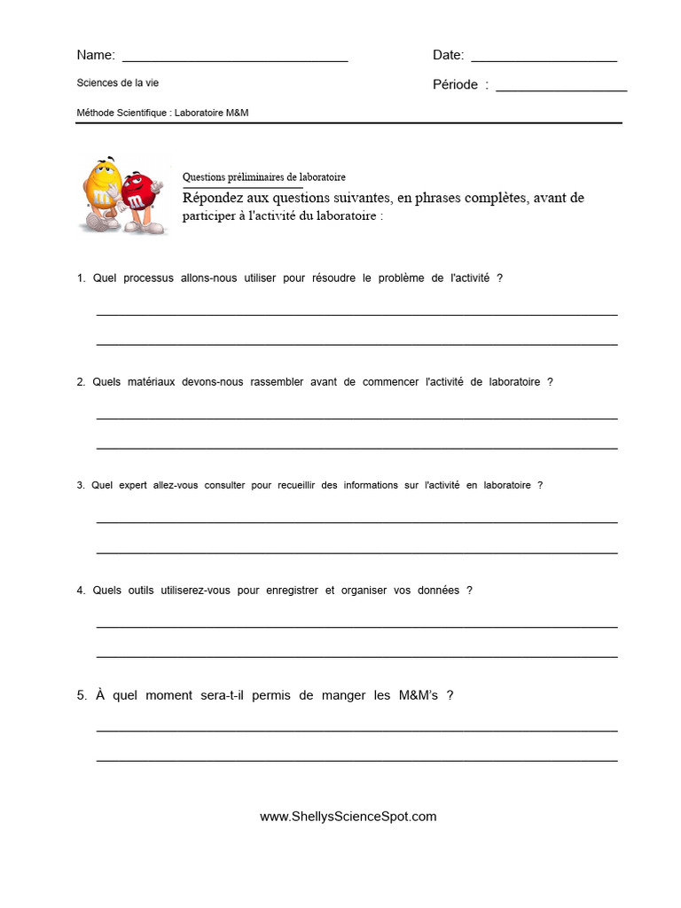 Méthode Scientifique : Activité M&M | PDF | Méthode scientifique