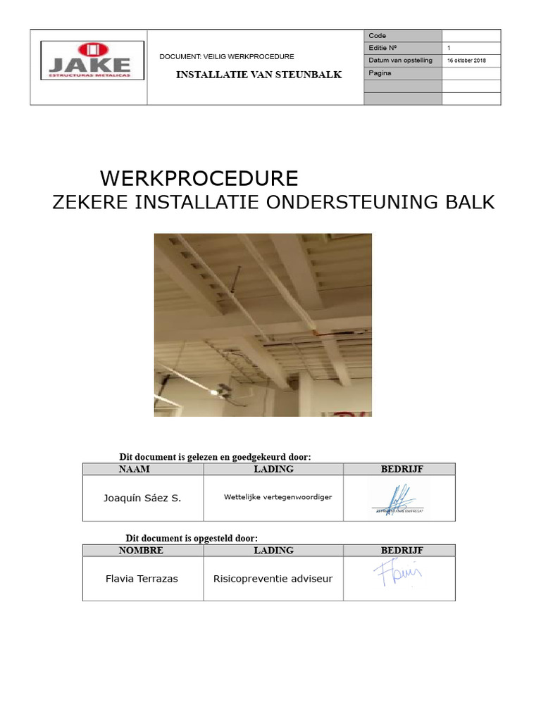 Veilig Werken Procedure Installatie Van Balkversterkingen | PDF