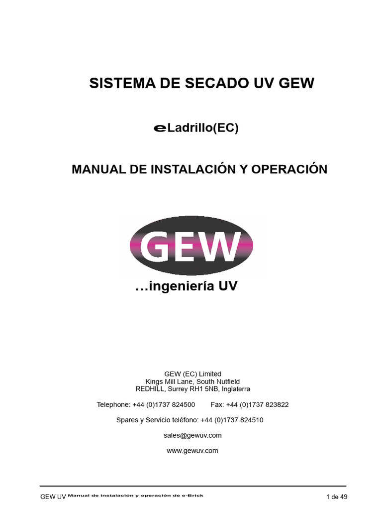 Manual de Instalación UV GEW | PDF | Ultravioleta | Usuario (informática)