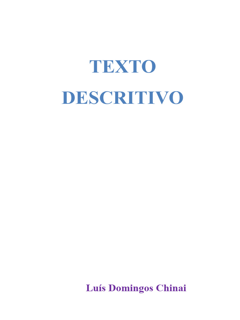 Texto Descriptivo | PDF | Verbo | Retrato