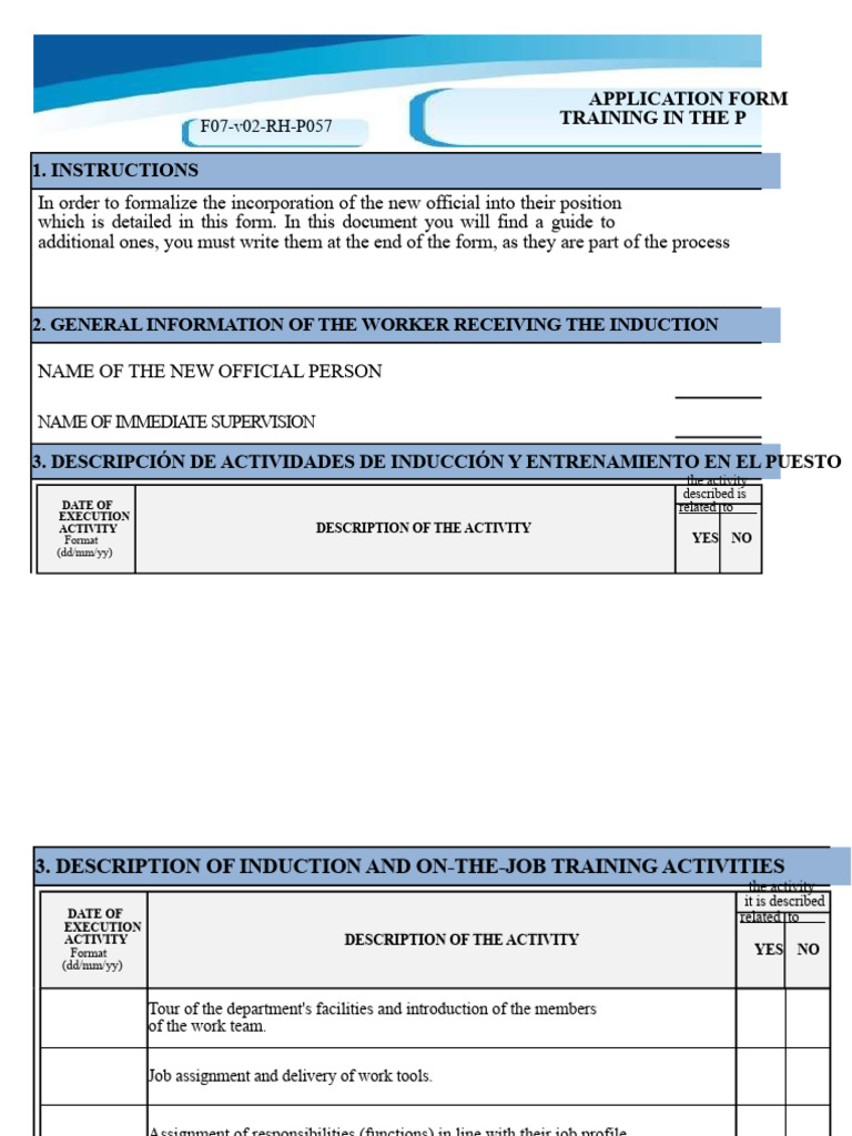 On-the-Job Training Format | PDF | Computing
