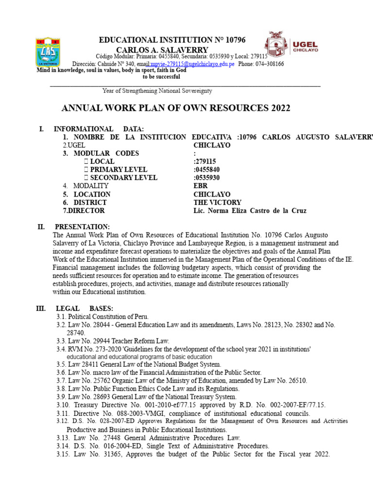 Annual Plan of Own Resources 2022 | PDF | Government