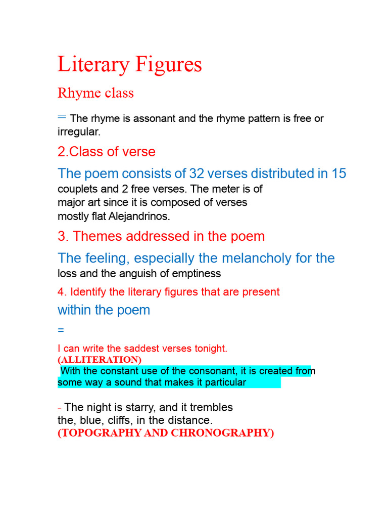 Literary Figures | PDF | Poetry | Rhyme