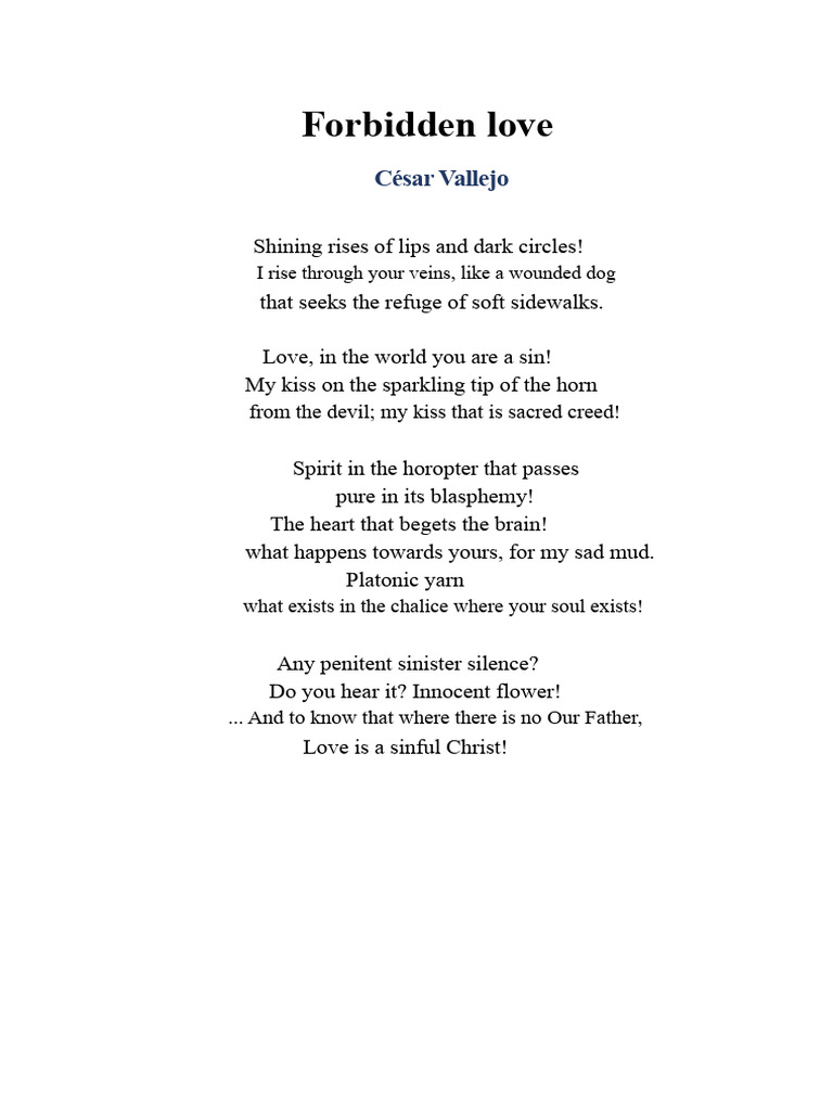 Forbidden Love - César Vallejo | PDF