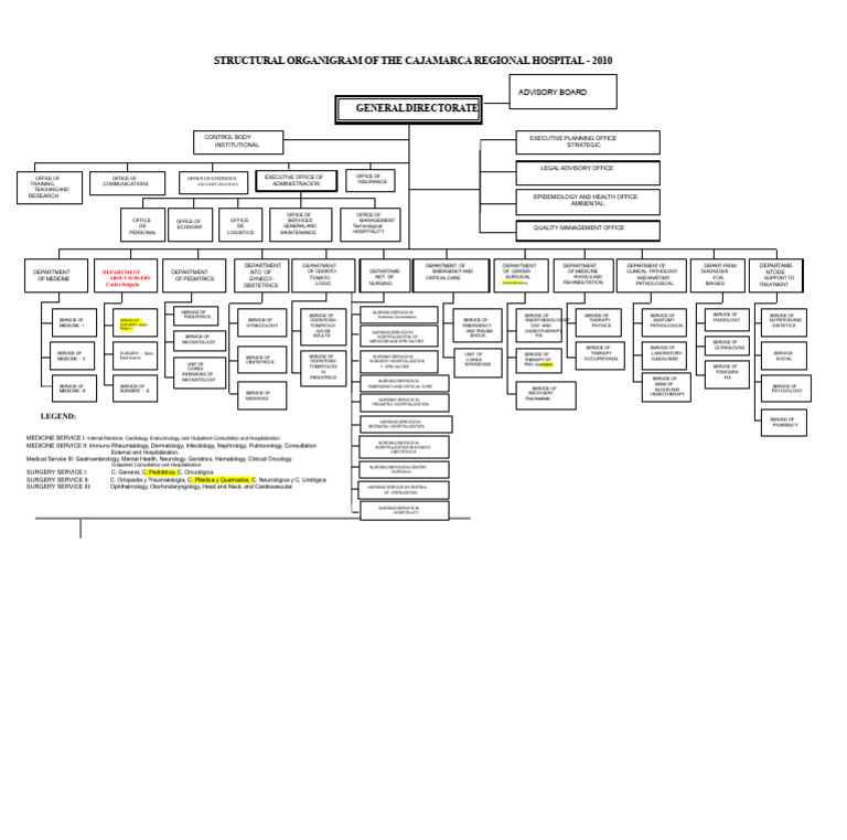 Cajamarca Regional Hospital Org Chart 2010 | PDF | Medicine | Surgery