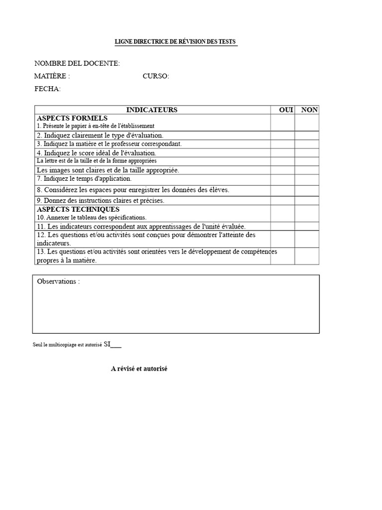 Révision des Tests : Lignes Directrices | PDF