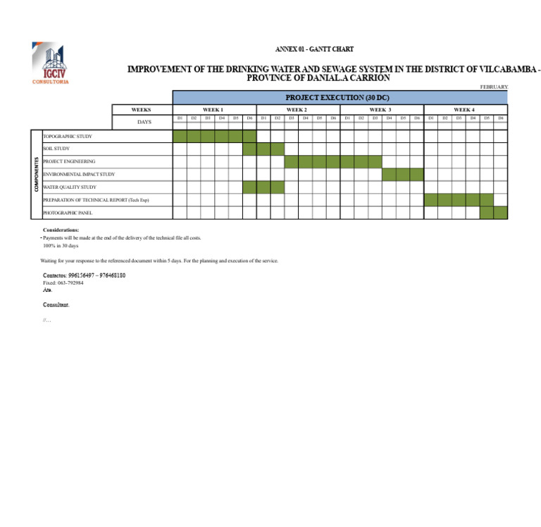 Annex 01 Gantt Chart Pto Vilcabamba | PDF