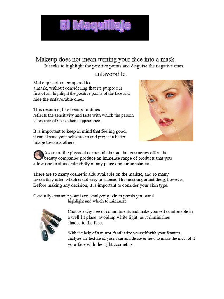 Makeup On The Face Does Not Mean Turning It Into A Mask. | PDF | Cosmetics